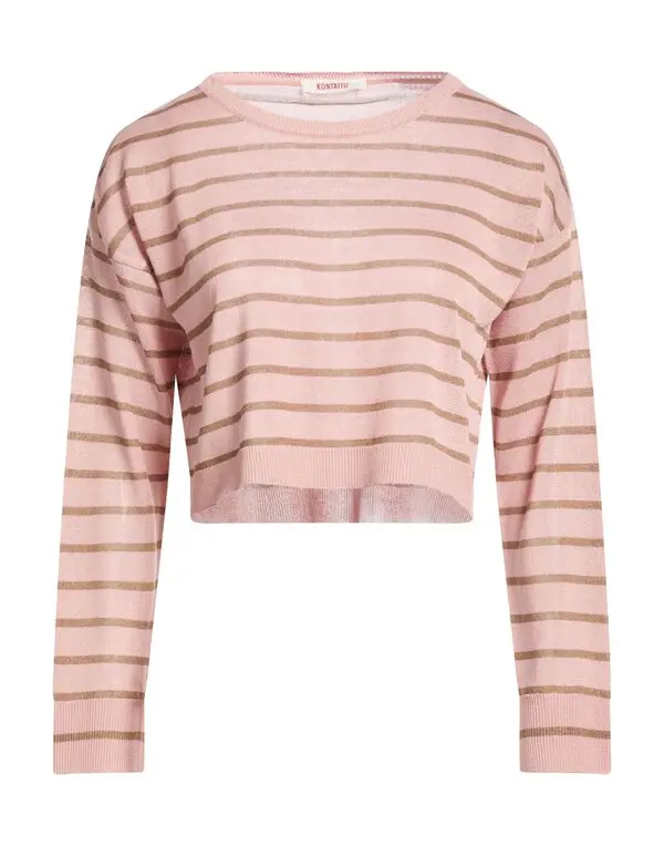 KONTATTO Striped Knit Cropped Sweater