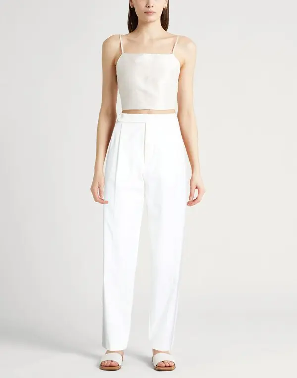 TOD'S Tapered High Waisted Pants - White