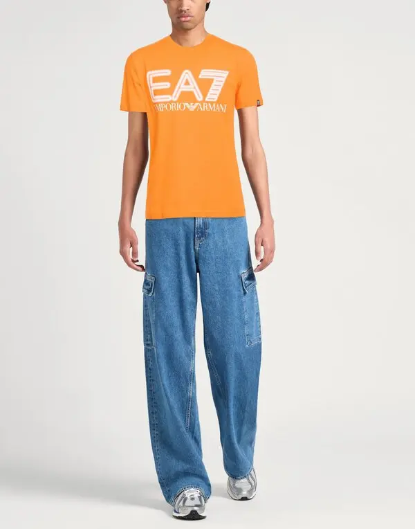 EA7 T-shirt Size Cotton, Elastane - Orange