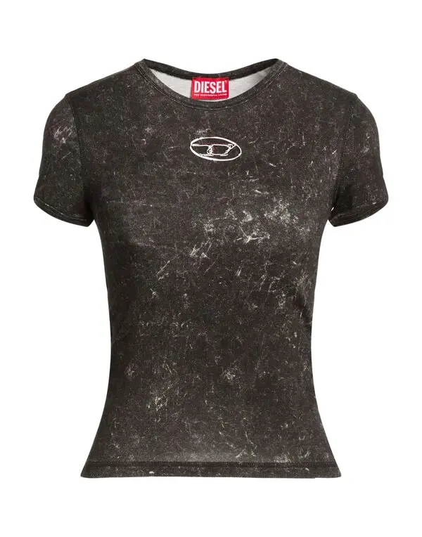 DIESEL® Logo-print Two-tone T-shirt - Grey