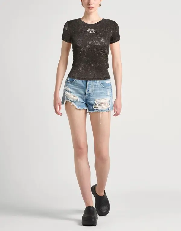 DIESEL® Logo-print Two-tone T-shirt - Grey