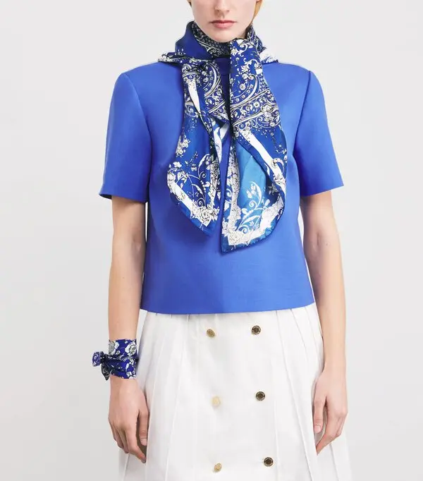 Harrods Silk Gilded Butterfly Print Scarf
