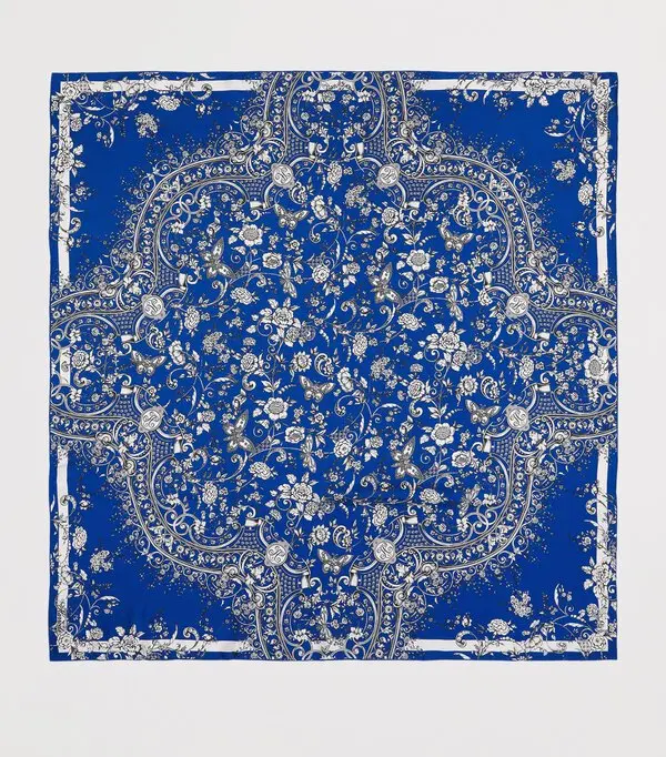 Harrods Silk Gilded Butterfly Print Scarf