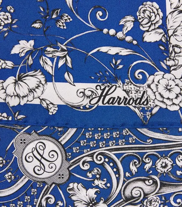 Harrods Silk Gilded Butterfly Print Scarf