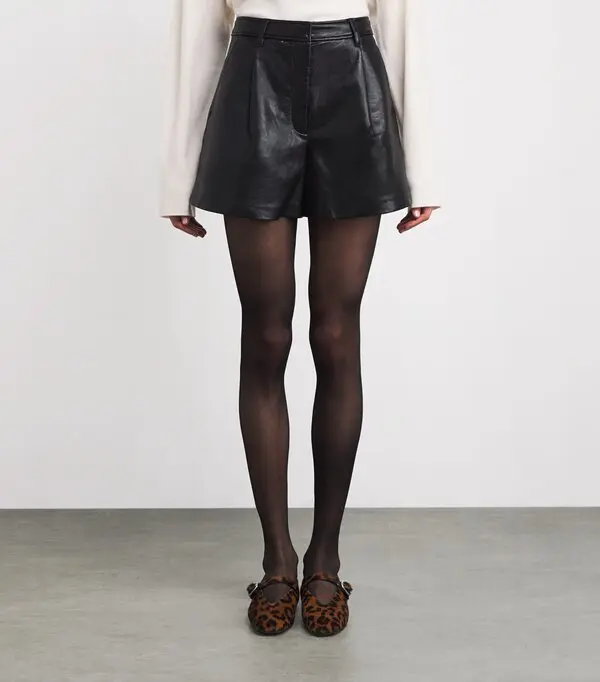 ANINE BING Leather-blend Trent Shorts