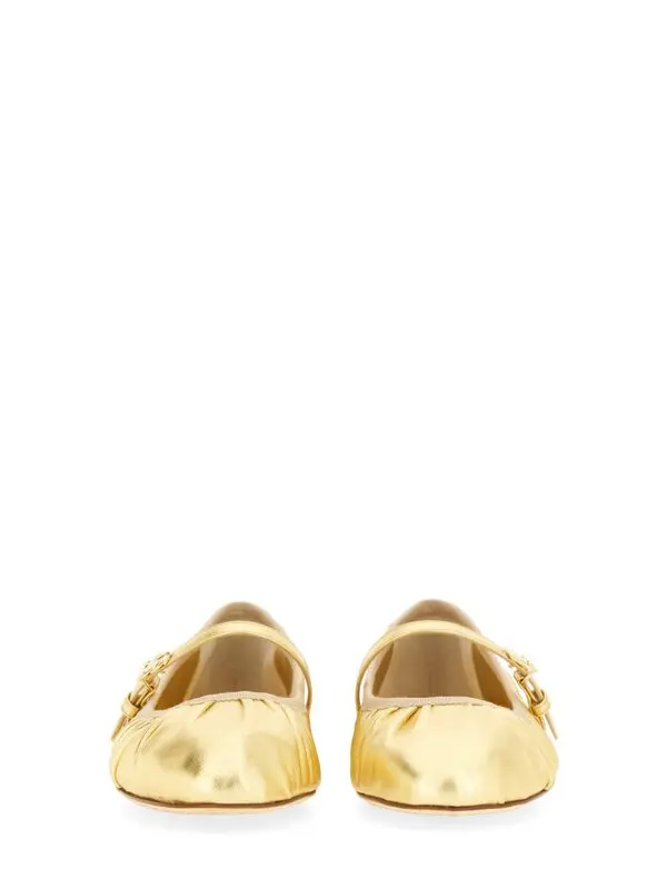 Dolce & Gabbana Mordoré Nappa Ballerina - Gold