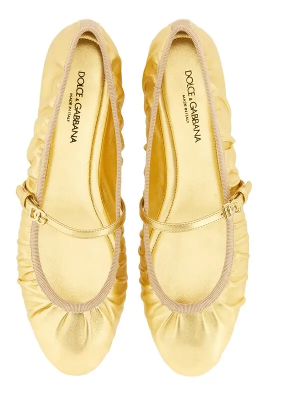 Dolce & Gabbana Mordoré Nappa Ballerina - Gold