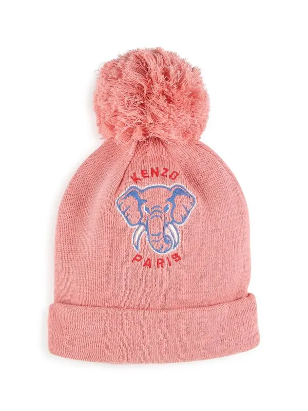 Kenzo Embroidered Beanie - Fuchsia