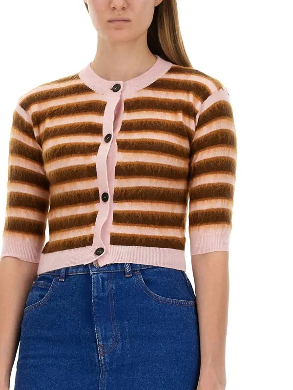Marni Striped Cropped Cardigan - Multicolour