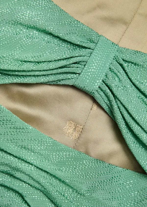 BLAZÉ MILANO Eva Pleated Cut-out Silk Top