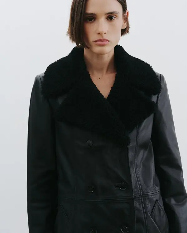 NILI LOTAN Sanura Leather Coat