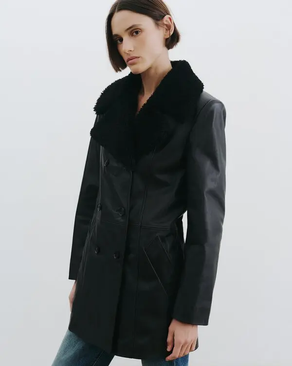 NILI LOTAN Sanura Leather Coat