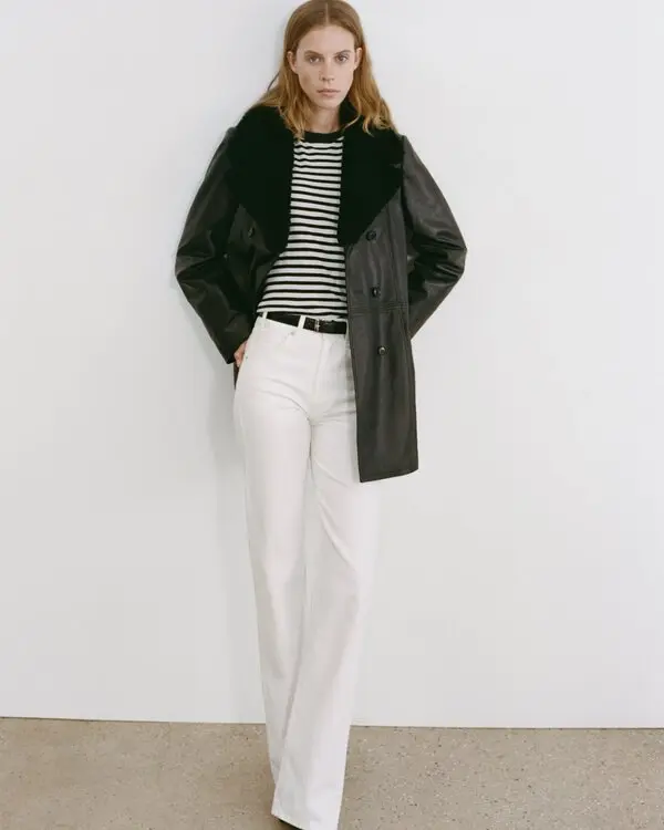 NILI LOTAN Sanura Leather Coat