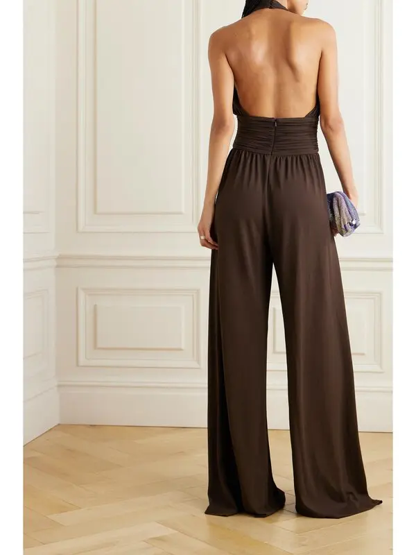 Michael Kors Stretch-crepe Halterneck Jumpsuit