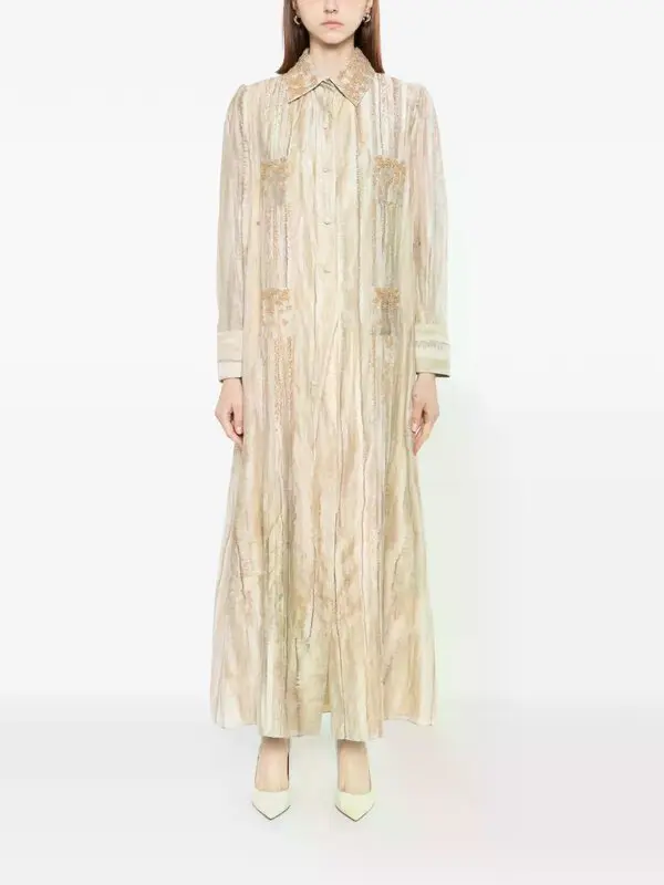 SHATHA ESSA Embroidered Shirt Dress