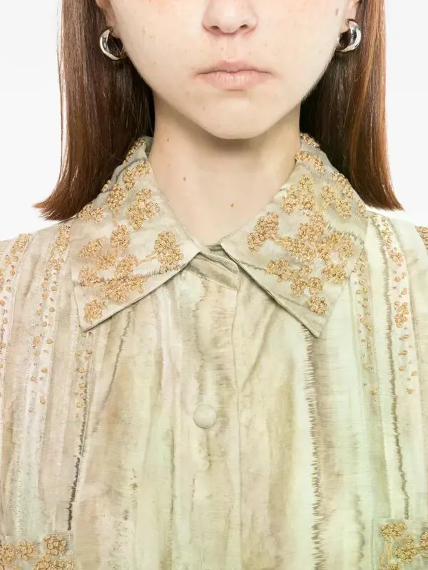 SHATHA ESSA Embroidered Shirt Dress
