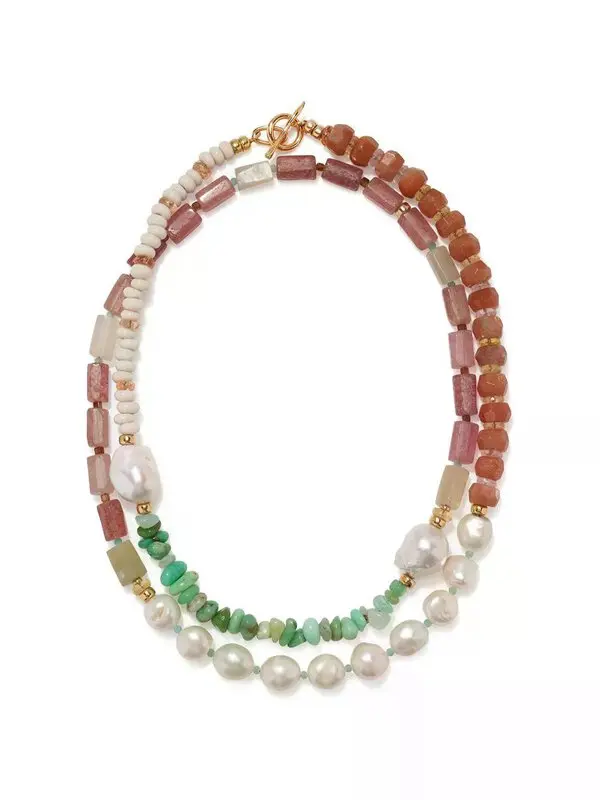 LIZZIE FORTUNATO Cabana Beaded Necklace - Gold