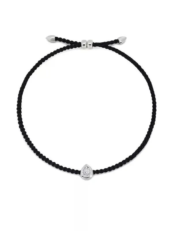 Monica Vinader Pear Diamond Cord Bracelet - Black