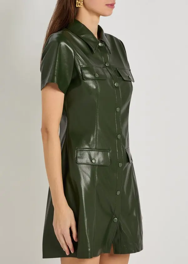 slim fit dress slacks Dark Hunter Green Leather Manon Dress main image 0