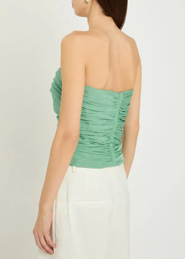 BLAZÉ MILANO Eva Pleated Cut-out Silk Top