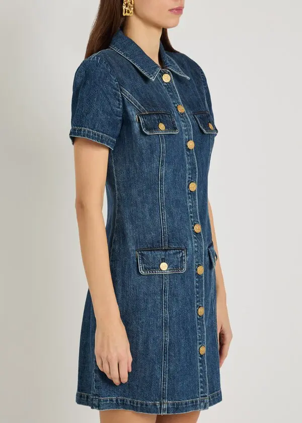 Clothing J Crew Denim Romper Alice Olivia Jamie Collared Mini Shirt Dress  Denim Editorialist