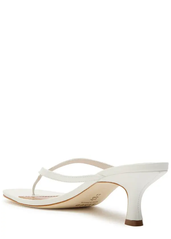 Staud Freja 60 Leather Mules - White