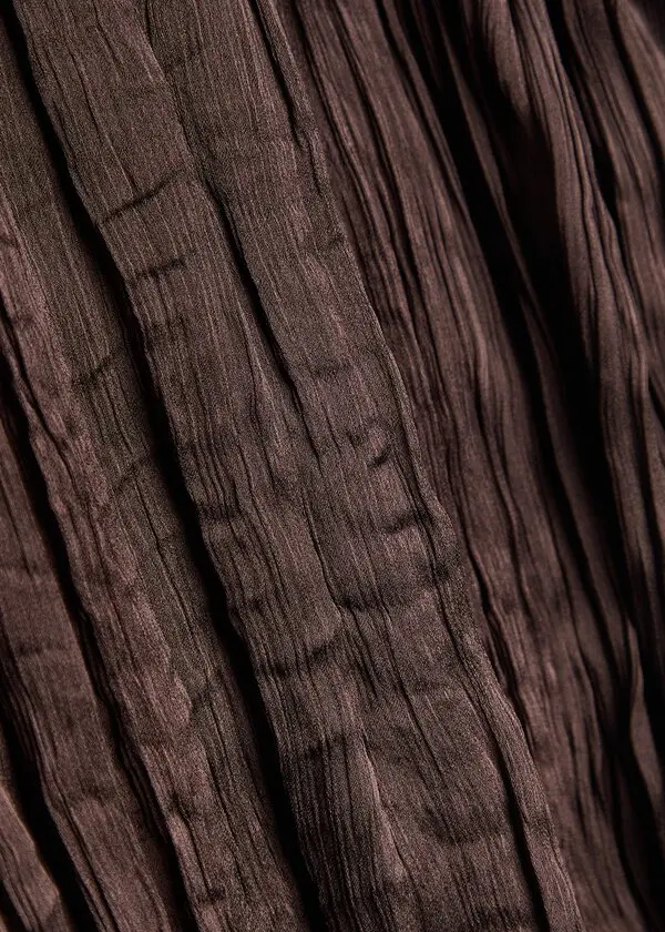 Staud Mizu Belted Plissé Midi Dress - Brown