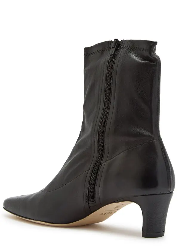 Staud Wally Leather Ankle Boots - Black