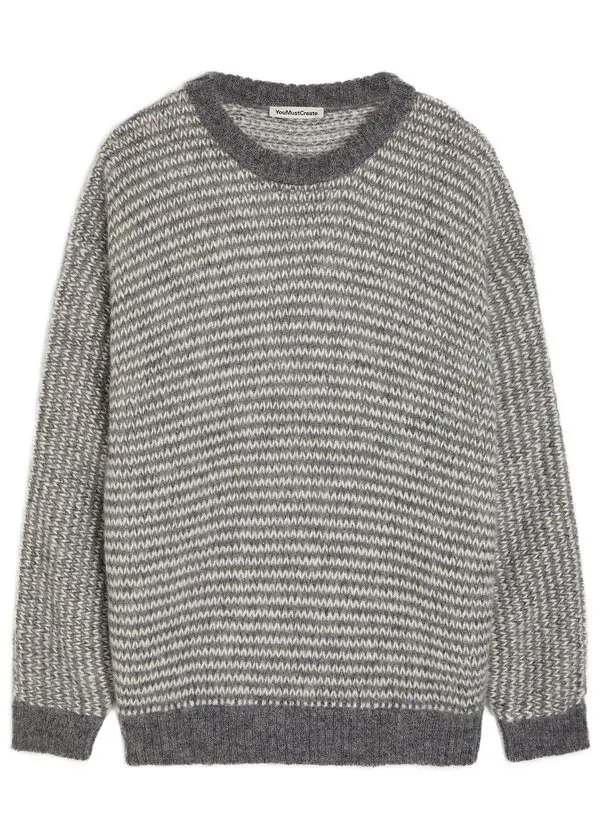 You Must Create Striped Wool-blend Jumper