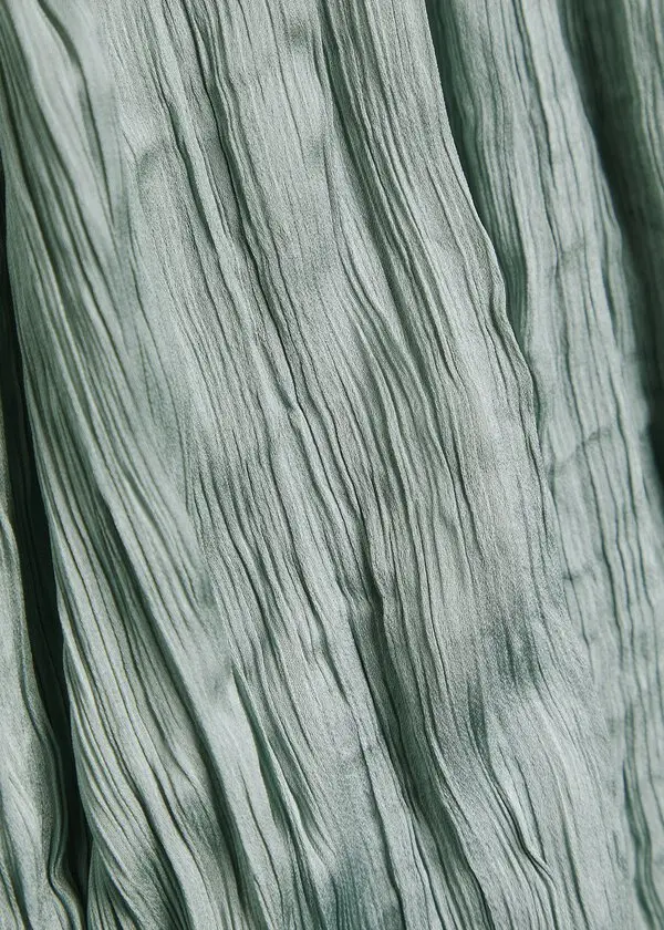 Staud Kona Plissé Mini Dress - Silver