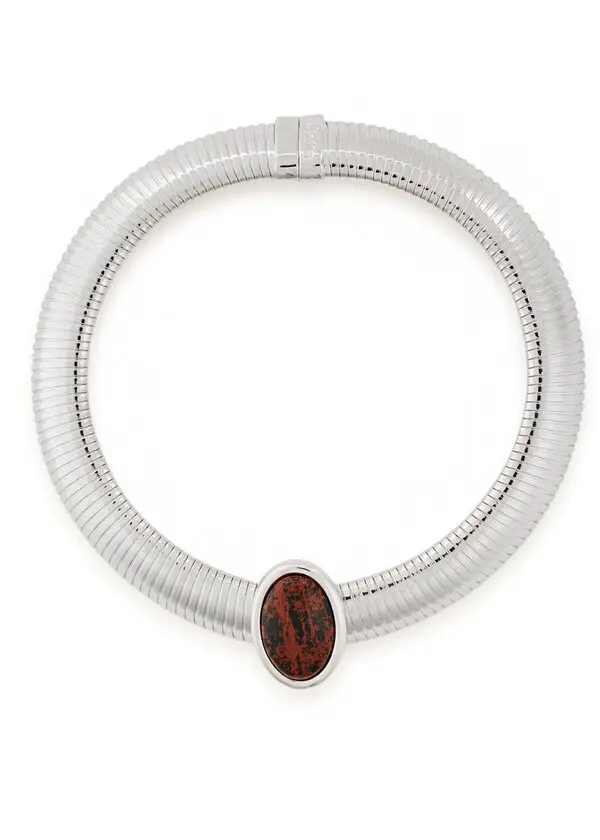 JULIETTA Opyum Rhodium-plated Tubogas Necklace - Silver