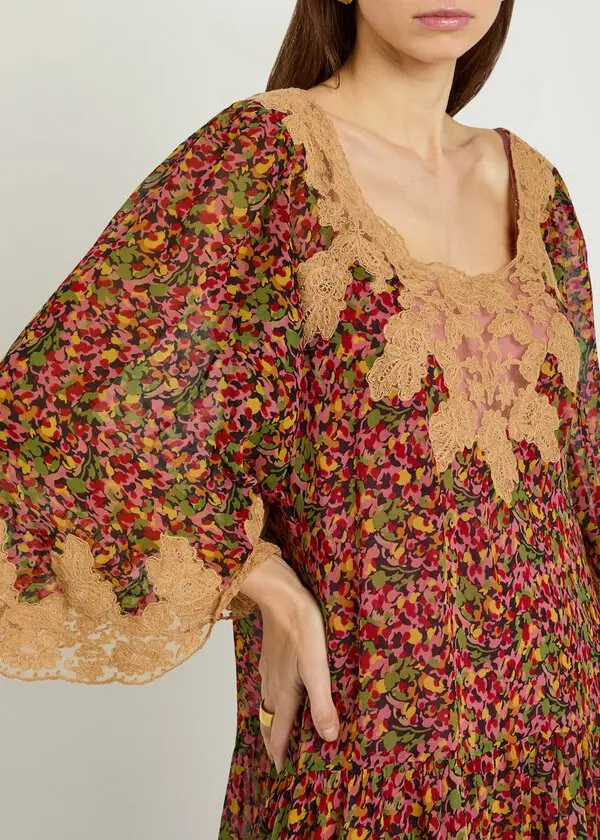 BODE Confetti Floral Silk Mini Dress - Multicoloured 1