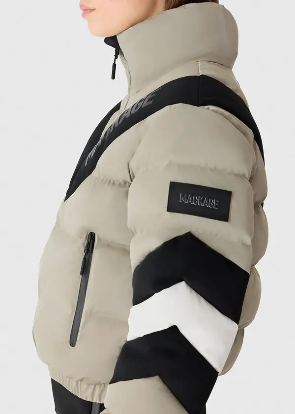 Mackage Chevron High-gloss Shell Ski Jacket
