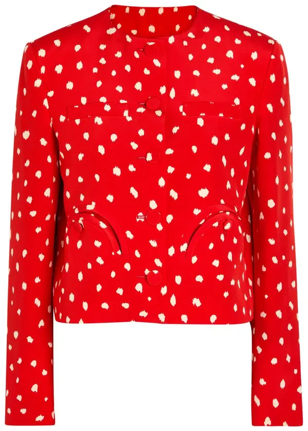 BLAZÉ MILANO Shamo Bolero Polka Dot Silk Jacket - Red
