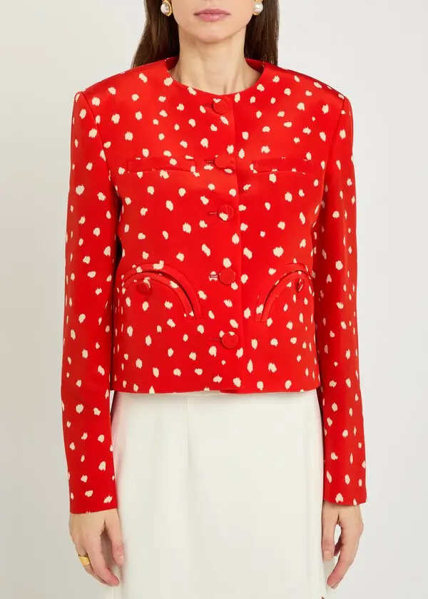 BLAZÉ MILANO Shamo Bolero Polka Dot Silk Jacket