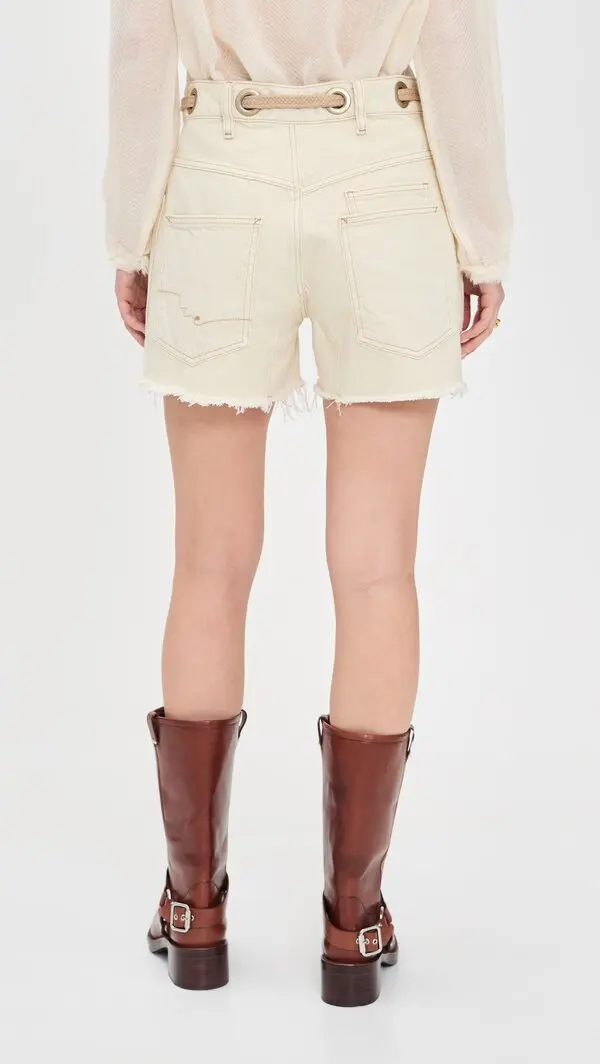 Free People Moxie Denim Shorts - White