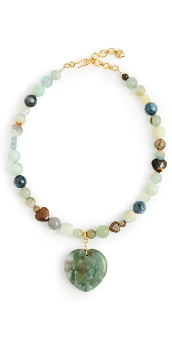 Brinker & Eliza Only Hearts Necklace - Gemstone Multi