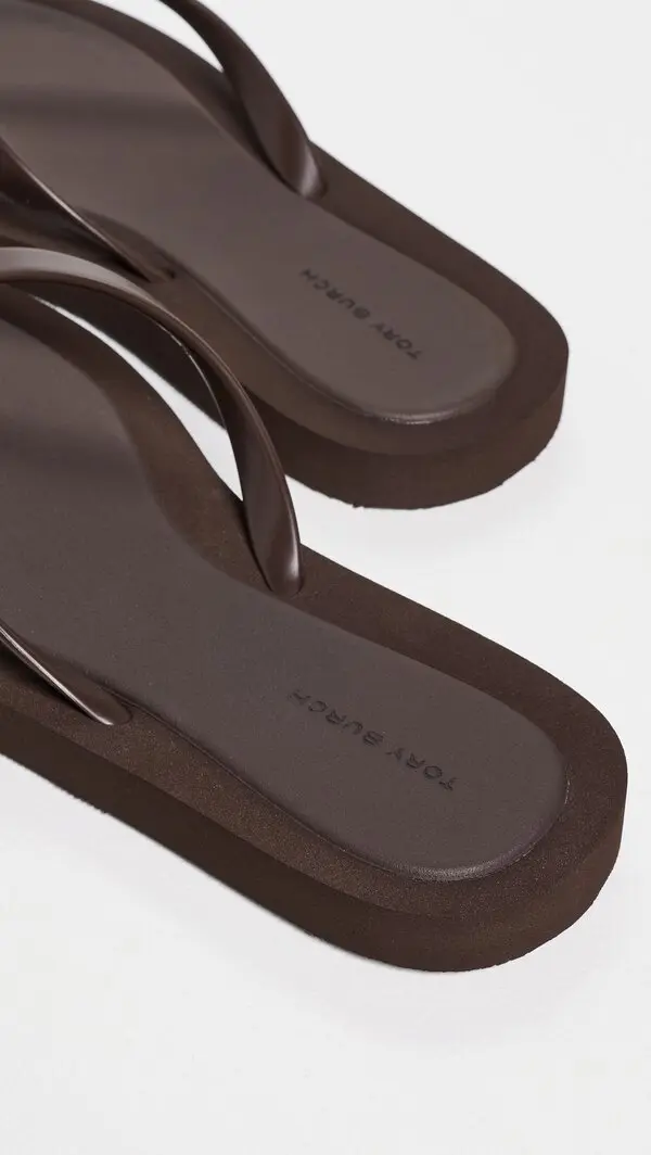 Tory Burch Kira Padded Flip Flops - Dark Cocoa / Dark Cocoa