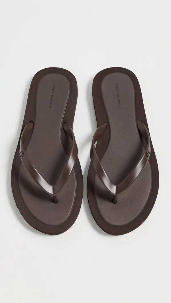 Tory Burch Kira Padded Flip Flops - Dark Cocoa / Dark Cocoa