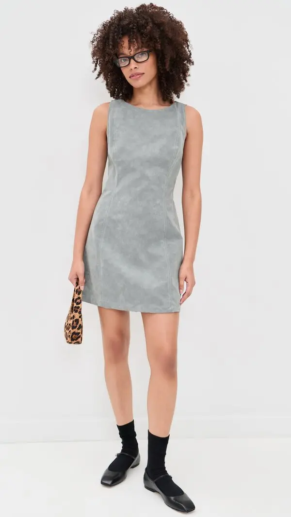 Free People Atlas Faux Suede Mini Dress - Wild Dove - 40% Off | Editorialist