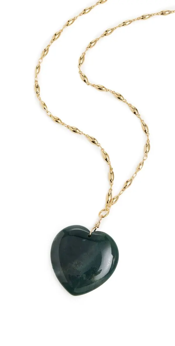 Brinker & Eliza Izzie Heart Necklace - Indian Agate