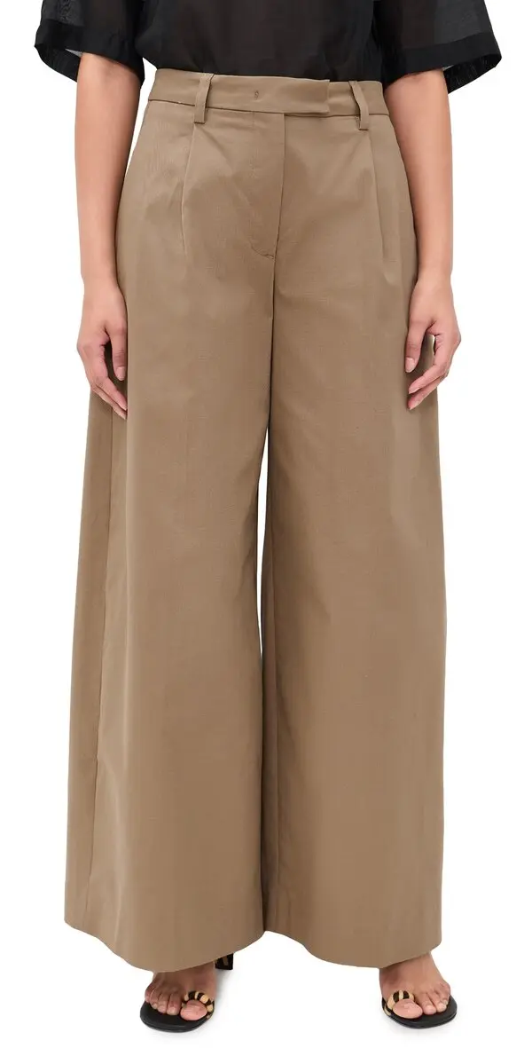 THE LATEST Wide Leg Gabardine Trousers