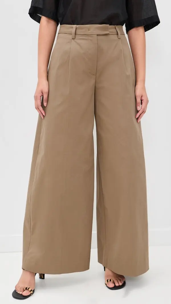 THE LATEST Wide Leg Gabardine Trousers