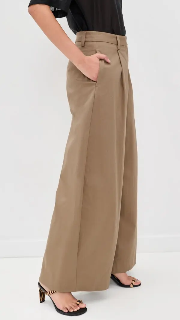 THE LATEST Wide Leg Gabardine Trousers