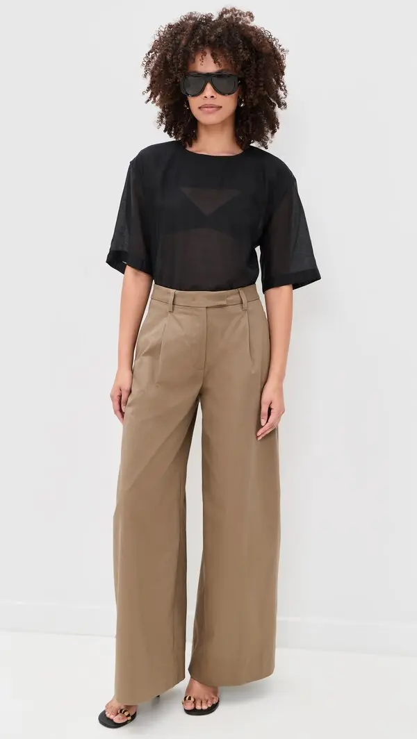 THE LATEST Wide Leg Gabardine Trousers