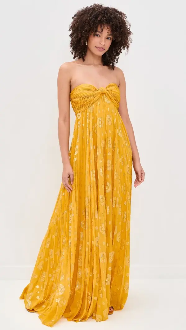 Soleil Strapless Maxi Dress - Marigold