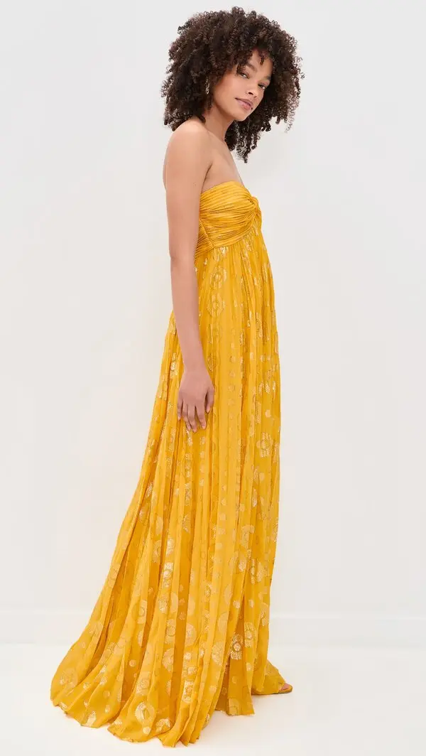 Soleil Strapless Maxi Dress - Marigold