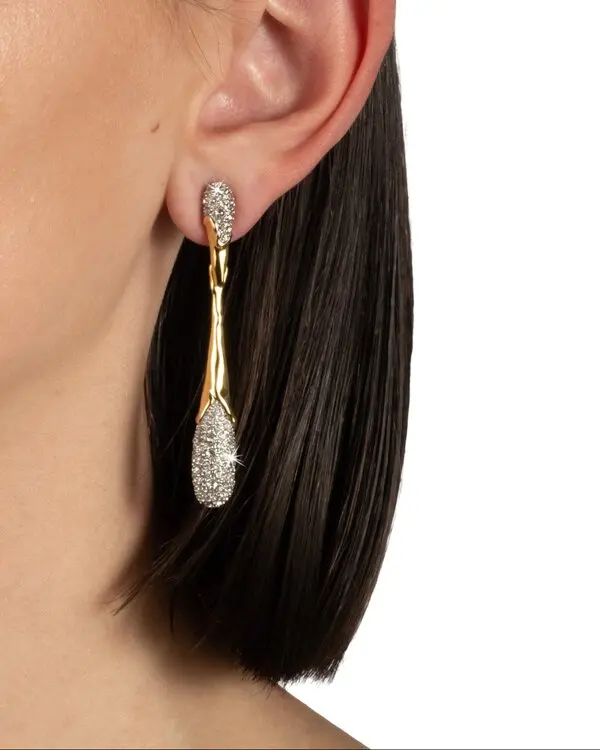 Alexis Bittar Solanales Linear Crystal Teardrop Earrings