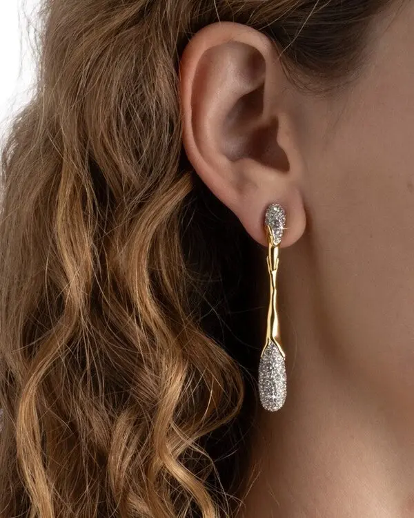 Alexis Bittar Solanales Linear Crystal Teardrop Earrings