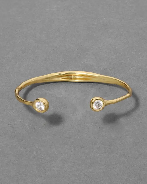 Alexis Bittar Asterales Crystal Skinny Capped Cuff Bracelet - Gold